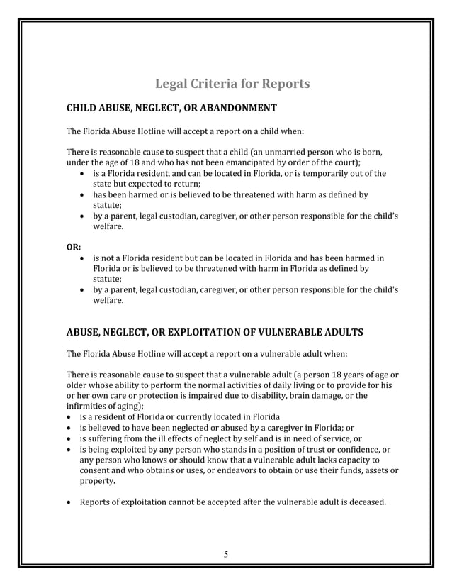 REPORTING ABUSE OR CHILDREN AND VULNERABLE ADULTS | PDF | Free Download