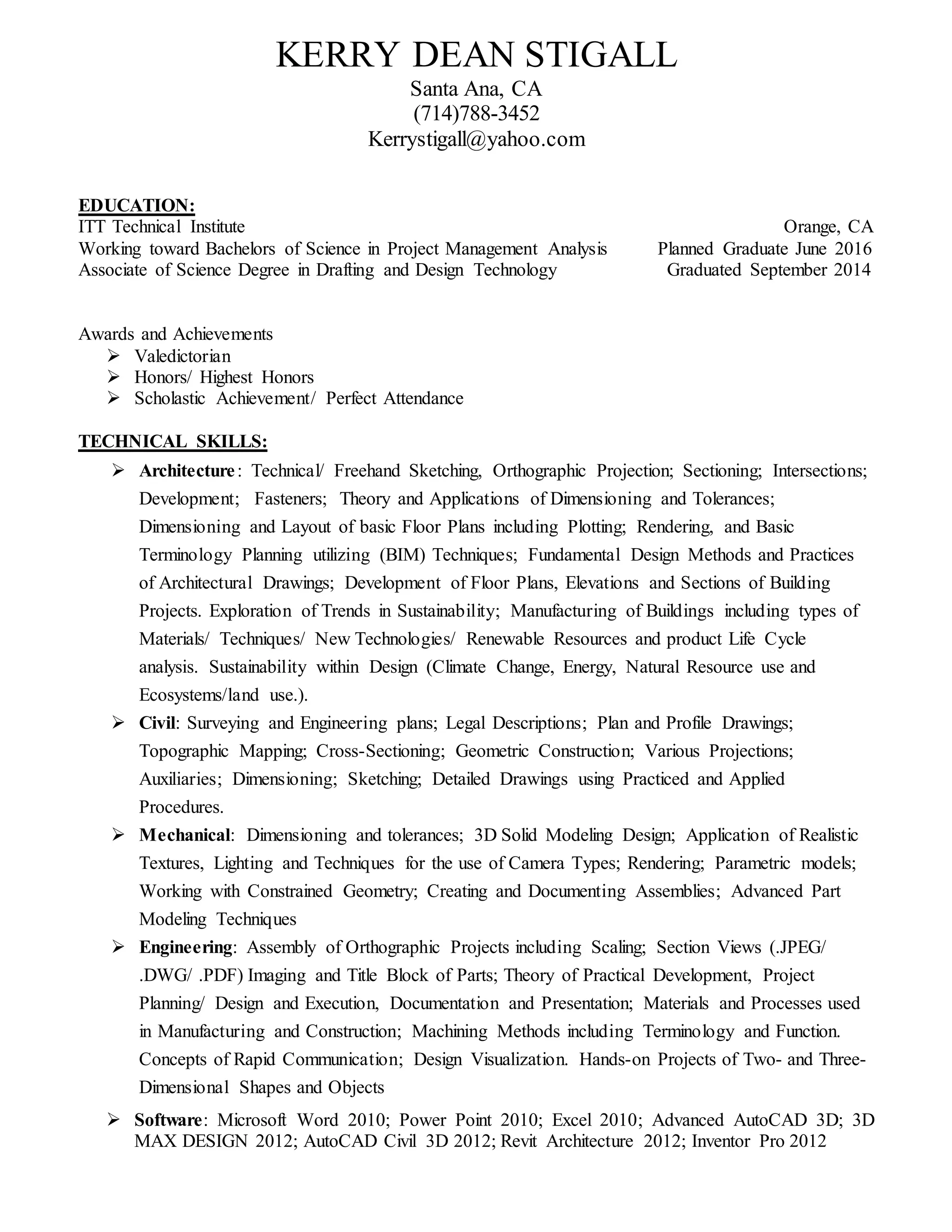 Drafting RESUME UPDATED 10-14-15 | DOCX