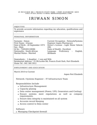 IriwaanCV condensed | PDF