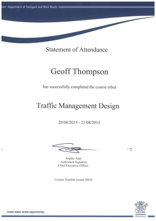 MUTCD Traffic Management Design certificate | PDF