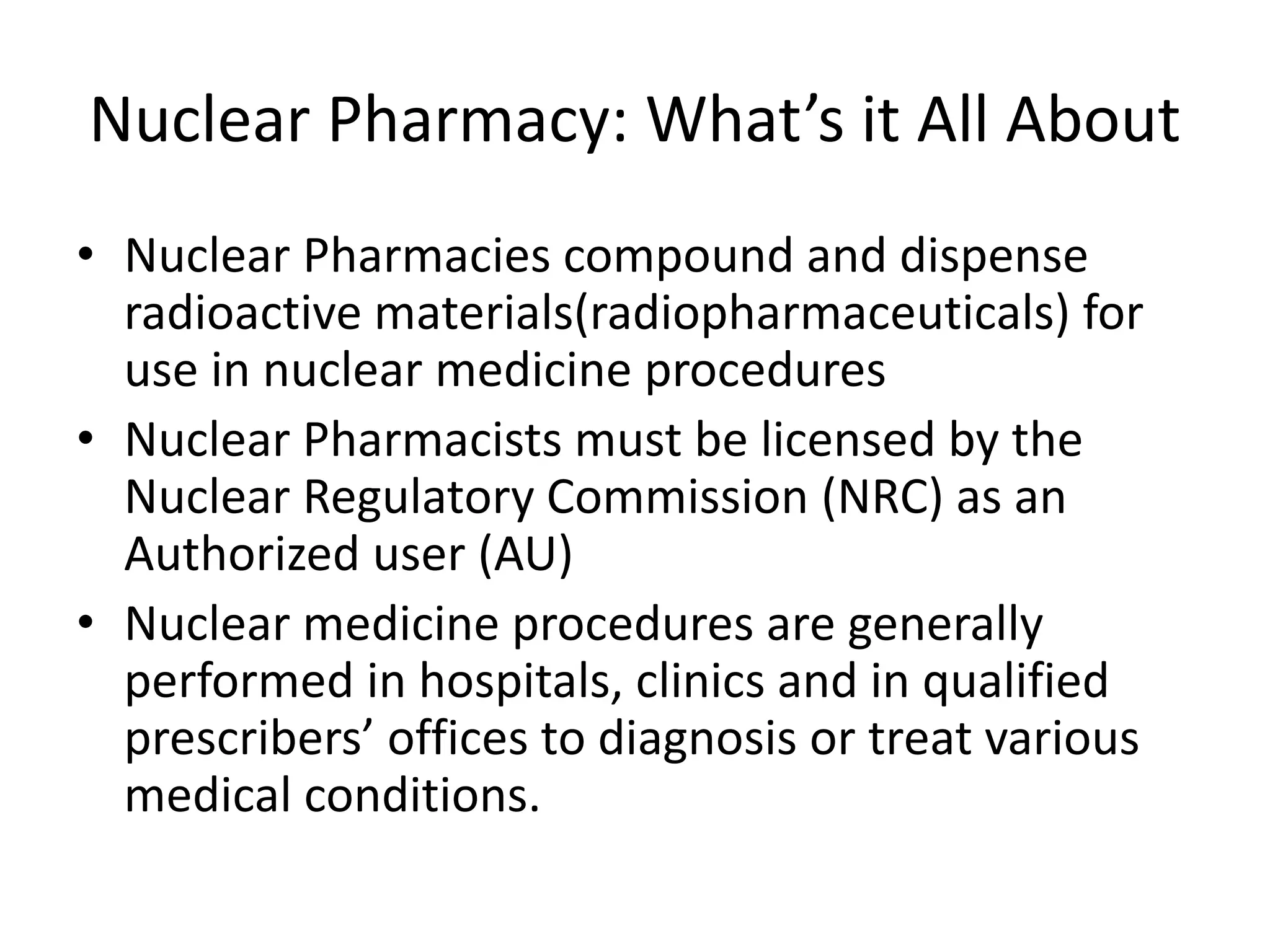 Nuclear Pharmacy | PPTX