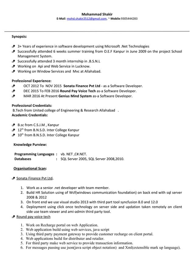 Resume | DOC | Computer Software and Applications | Computing