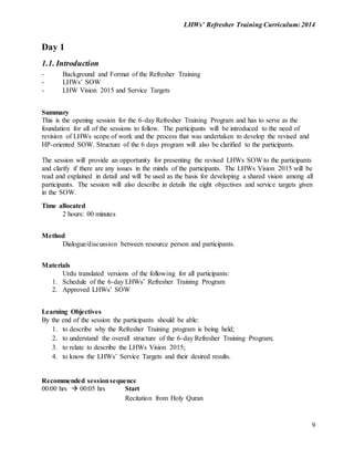 LHWs Refresher Training Curriculum - Sep 2014 (Recovered) | DOCX