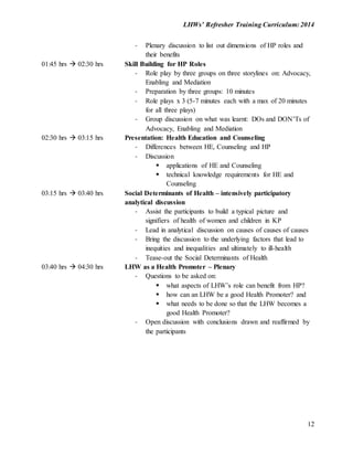 LHWs Refresher Training Curriculum - Sep 2014 (Recovered) | DOCX