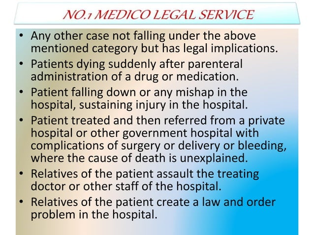 MEDICO LEGAL CASE | PPT