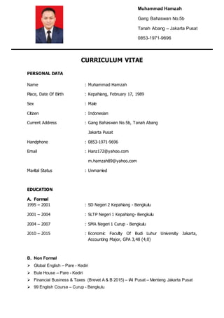 CV Hamzah | PDF