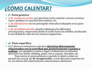 Calentamiento, Parte principal y Vuelta a la calma | PPTX