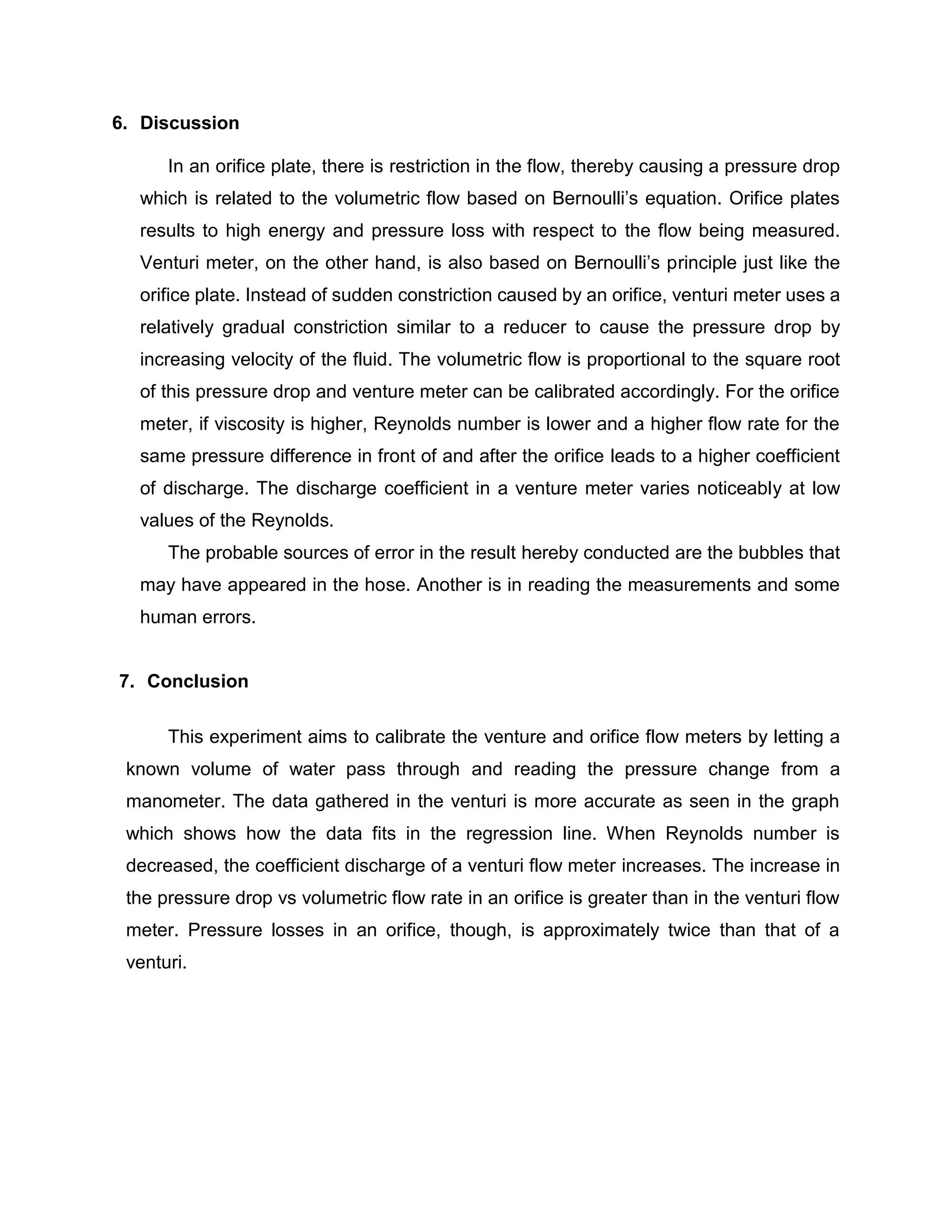 Calibration of Venturi and Orifice Meters | PDF