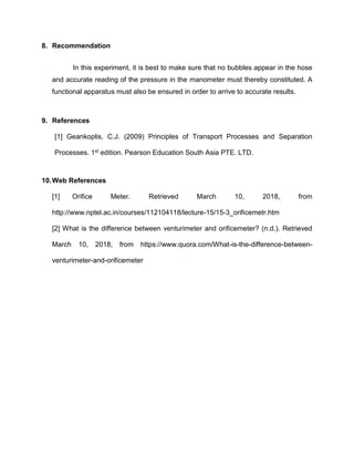 Calibration of Venturi and Orifice Meters | PDF
