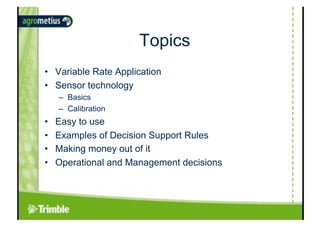 Sensor based Variable Rate Application | PDF