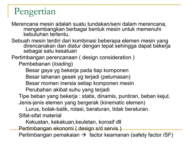 1 cara kerja elemen mesin | PPT