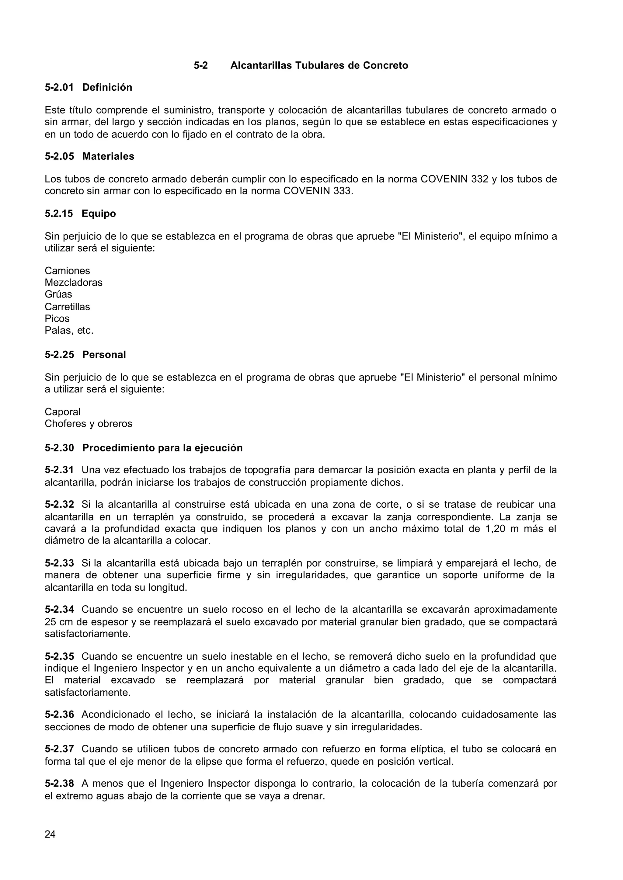 Covenin Carreteras Parte I Especificaciones 2000 1-1987 | PDF