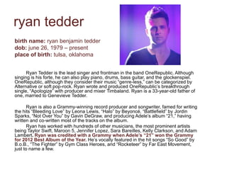 1 carter howe ryan tedder | PPT