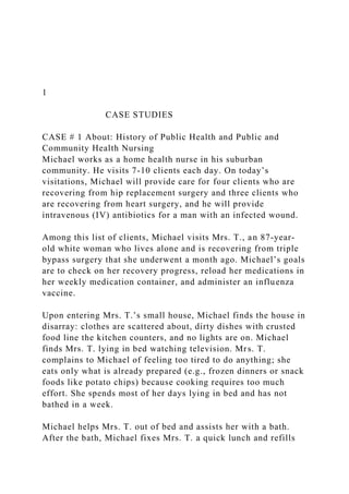 1CASE STUDIESCASE # 1 About History of Public Heal.docx | Infectious ...