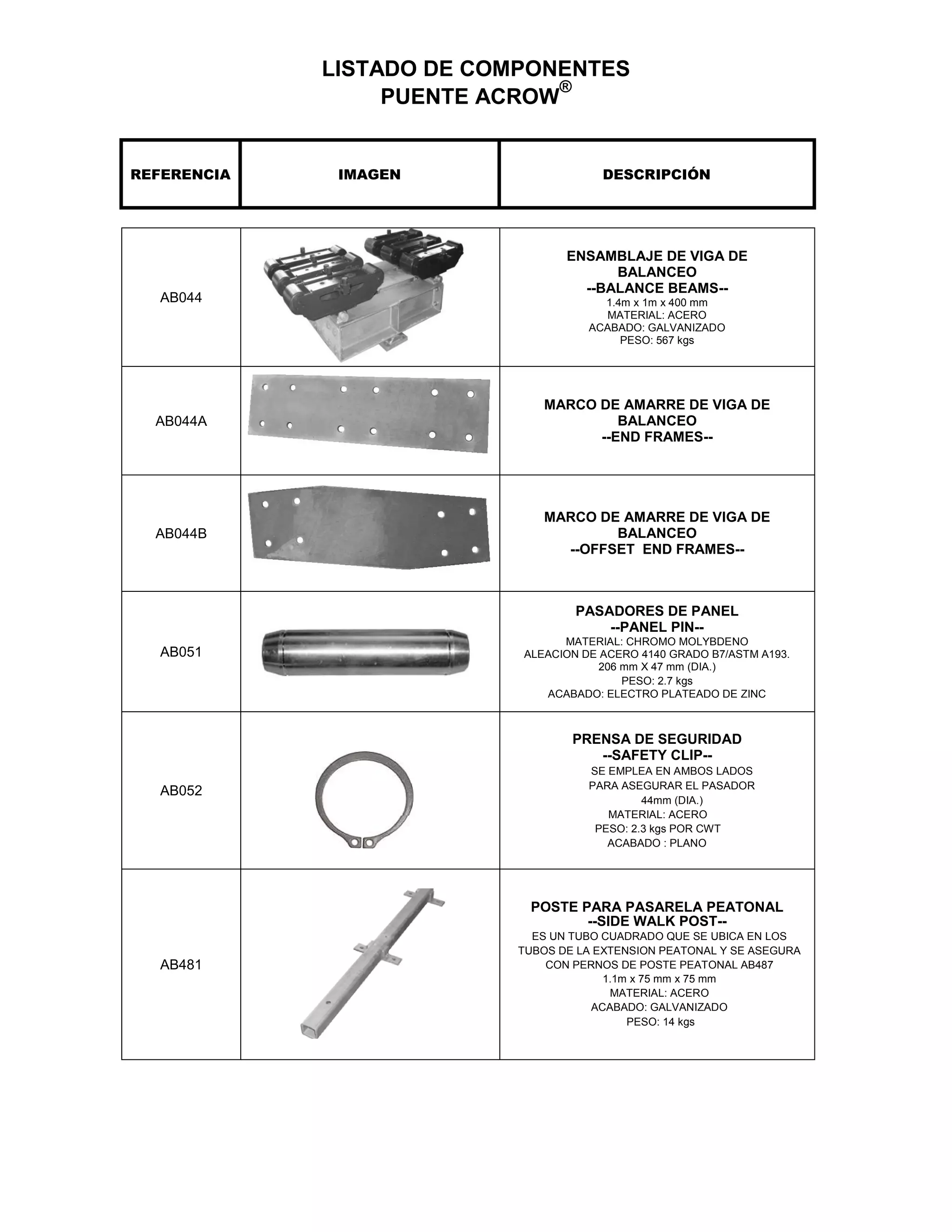 1 catalogo de piezas adicionales | PDF