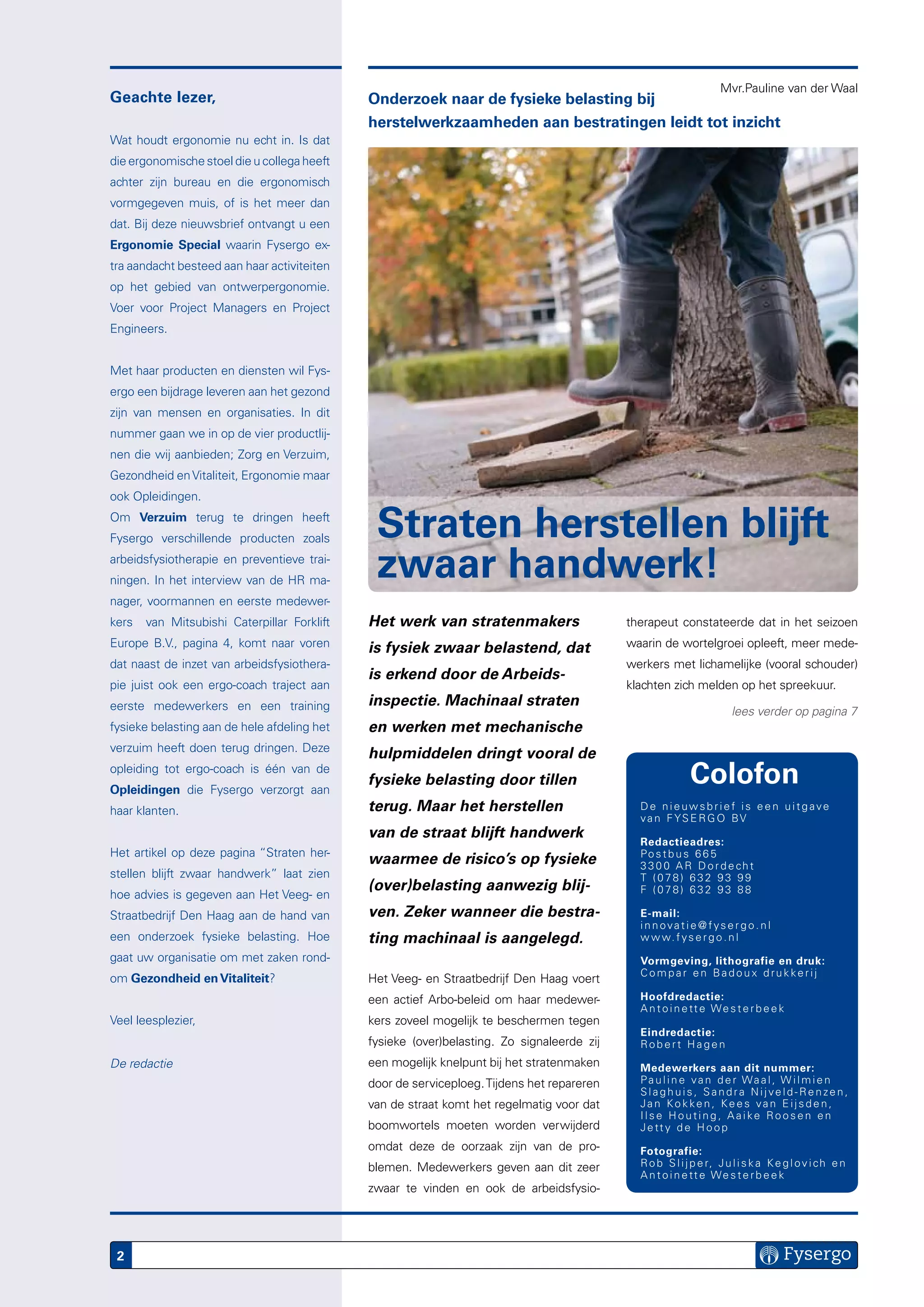 Nieuwsbrief Fysergo | PDF
