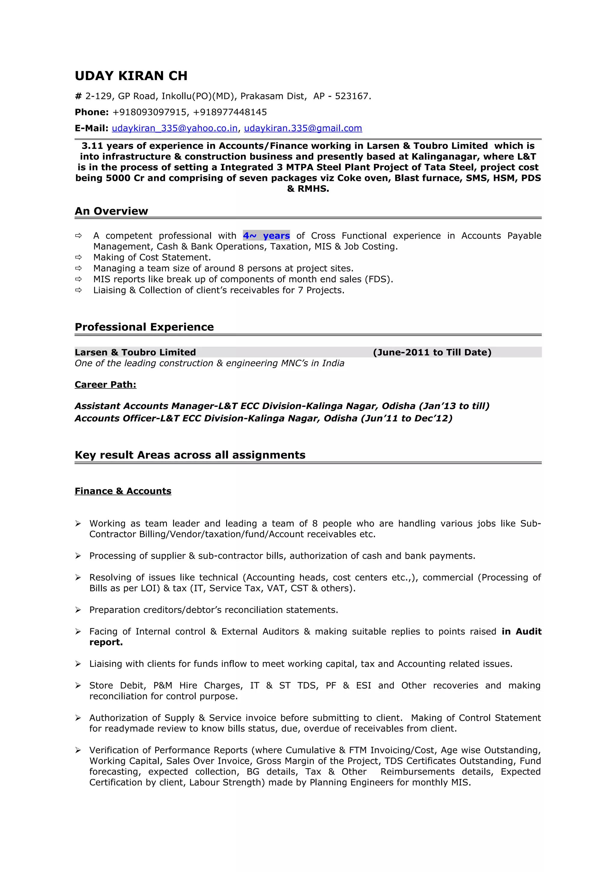 Uday Kiran - CV | PDF