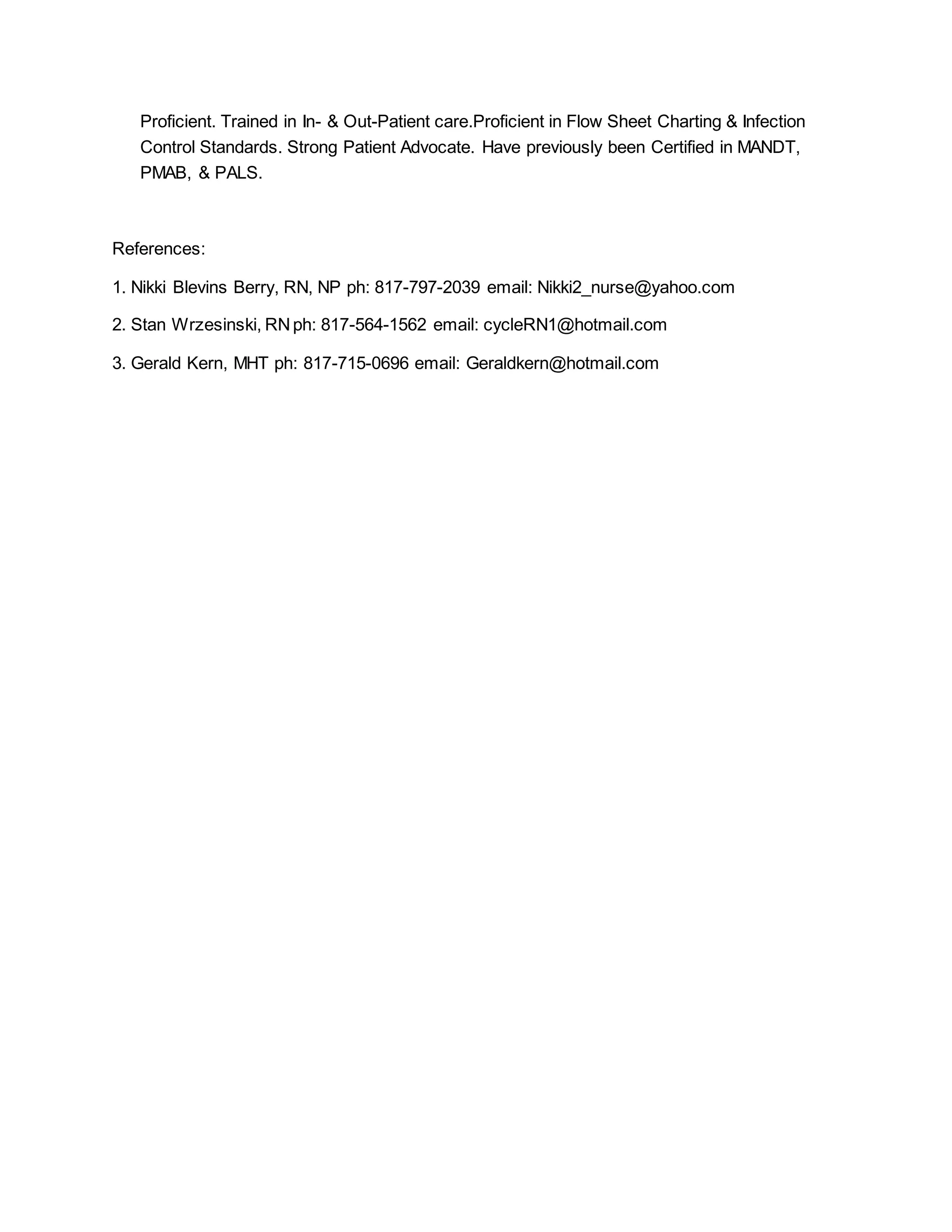 perfect resume sharon | DOCX