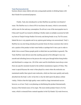 International Experience-Tasly Pharmaceuticals | PDF