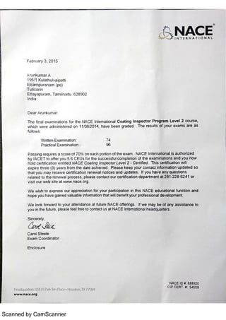 NACE CETIFICATE 2 | PDF