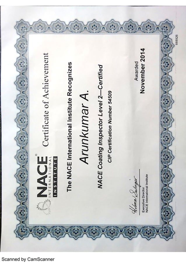 NACE CETIFICATE 2 | PDF