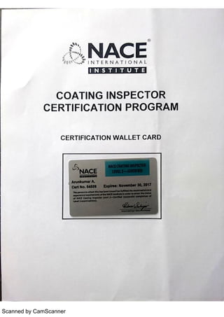 NACE CETIFICATE 2 | PDF