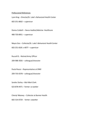 Professional References | DOCX