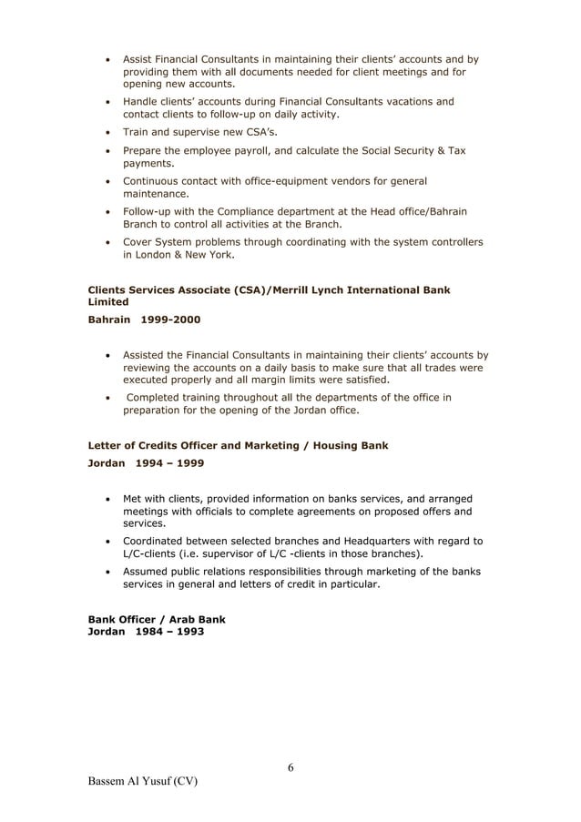 Bassem CV Updated 4-03-16 | DOC | Human Resources | Business