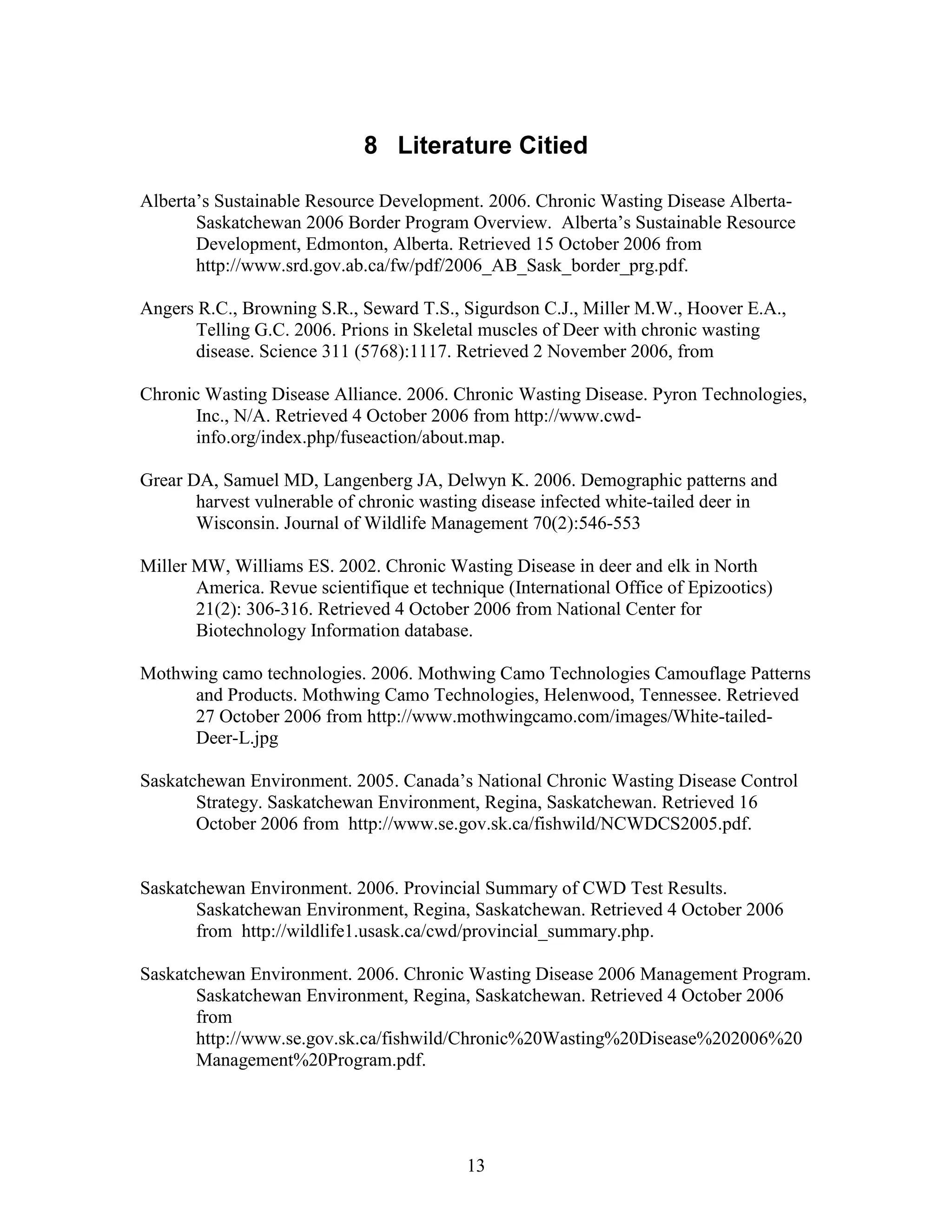 Chronic Wasting Disease paper circa 2006 | PDF