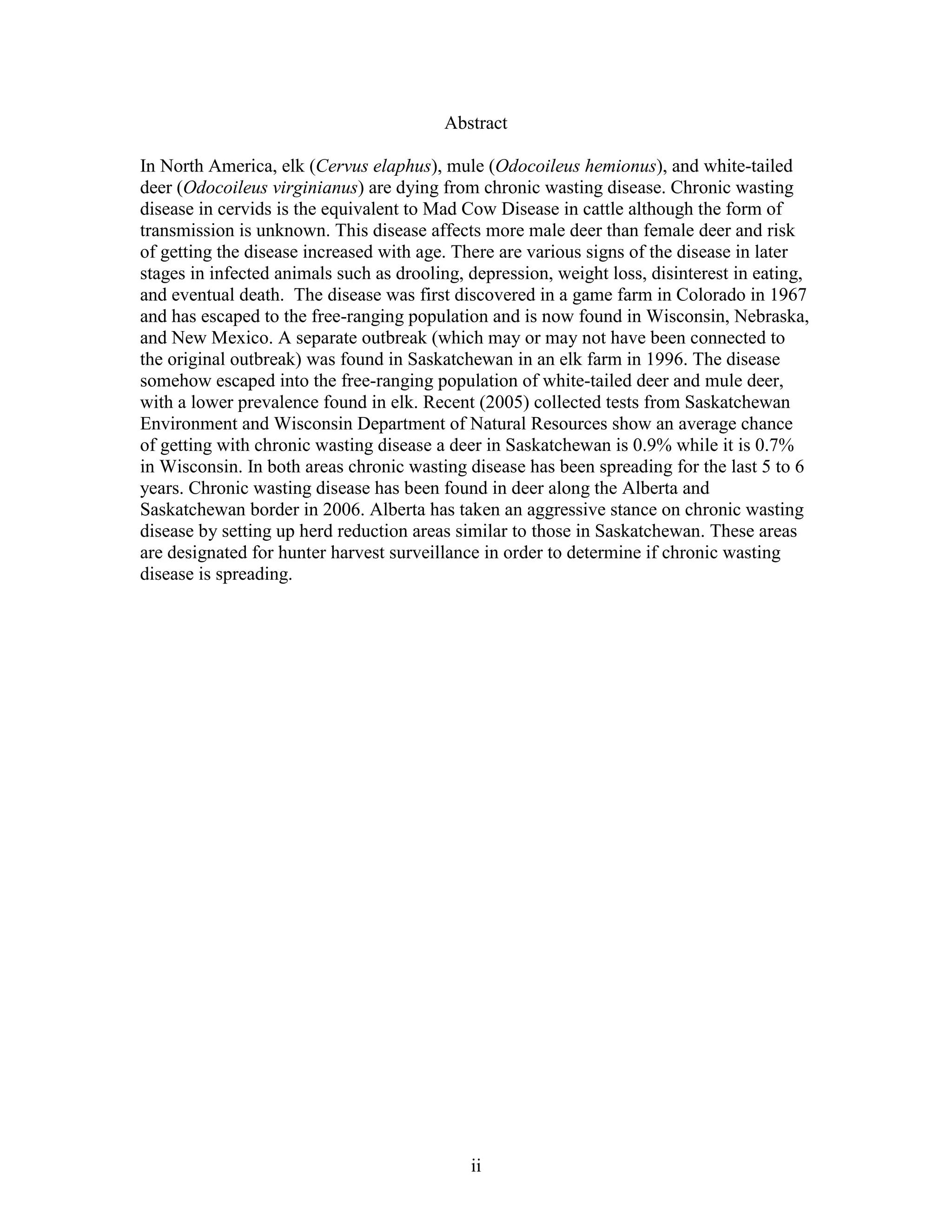 Chronic Wasting Disease paper circa 2006 | PDF
