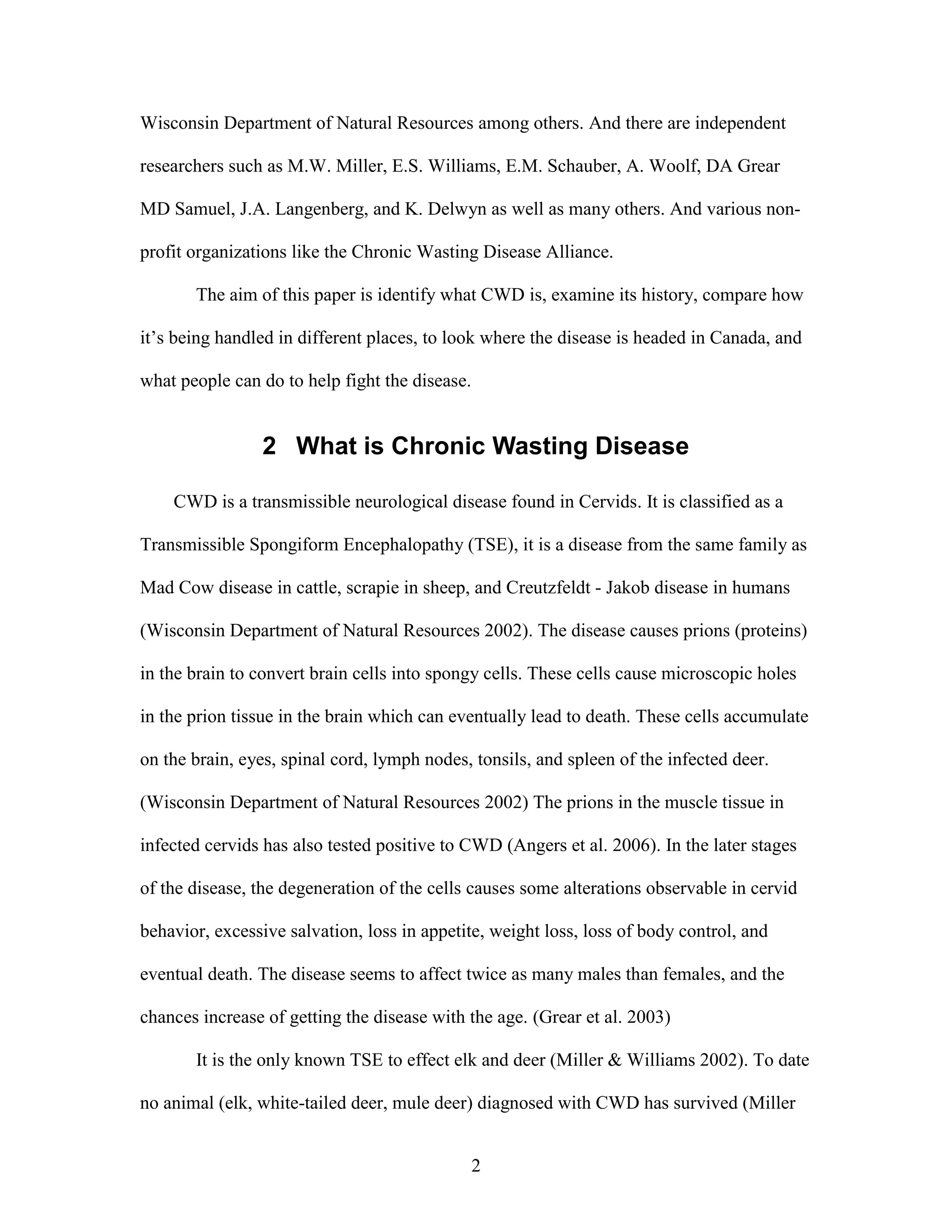 Chronic Wasting Disease paper circa 2006 | PDF