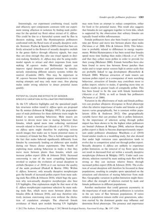 De Jager 2012 Gender specific pollinator preference for floral traits | PDF