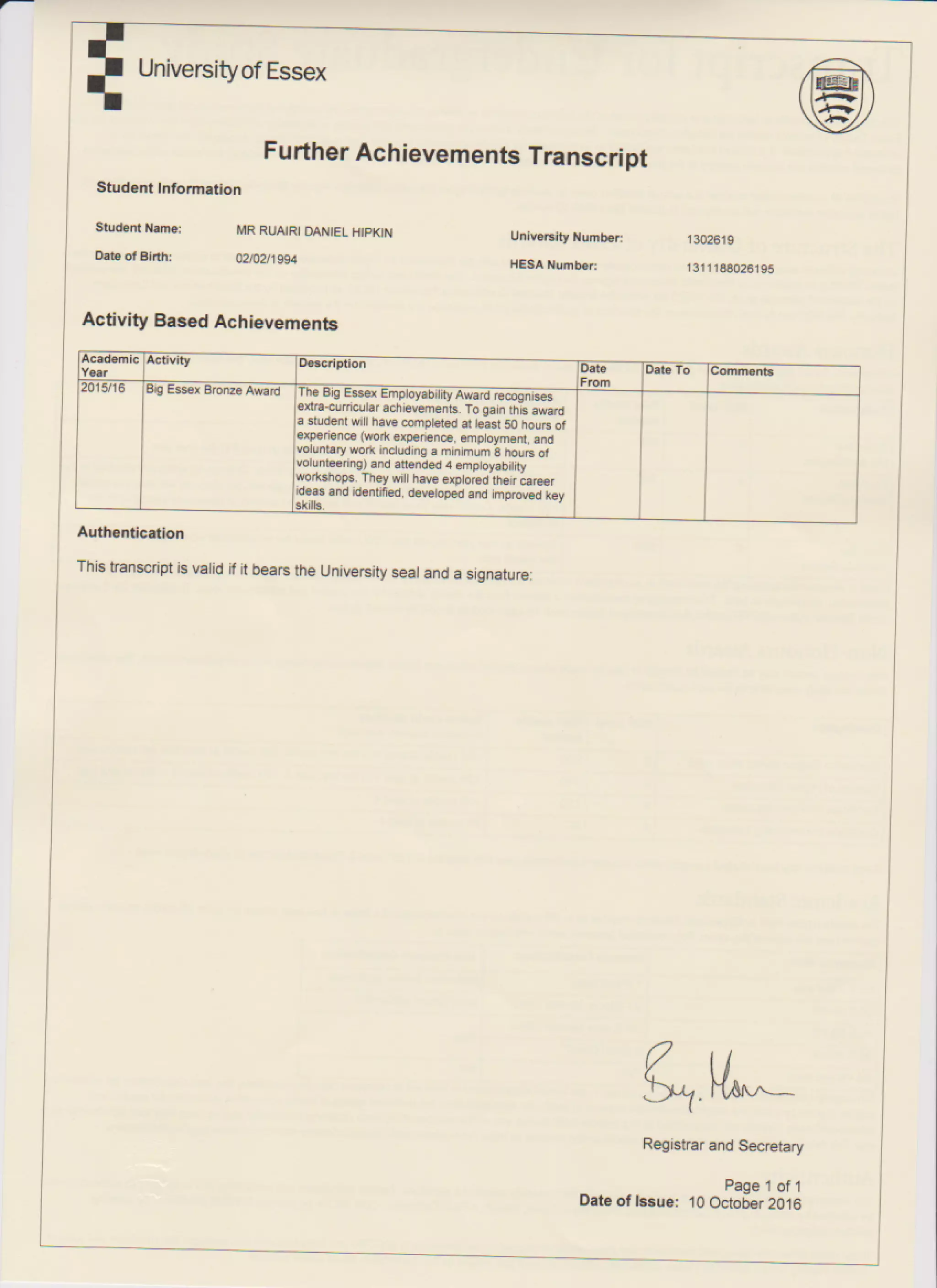 Interim transcript | PDF