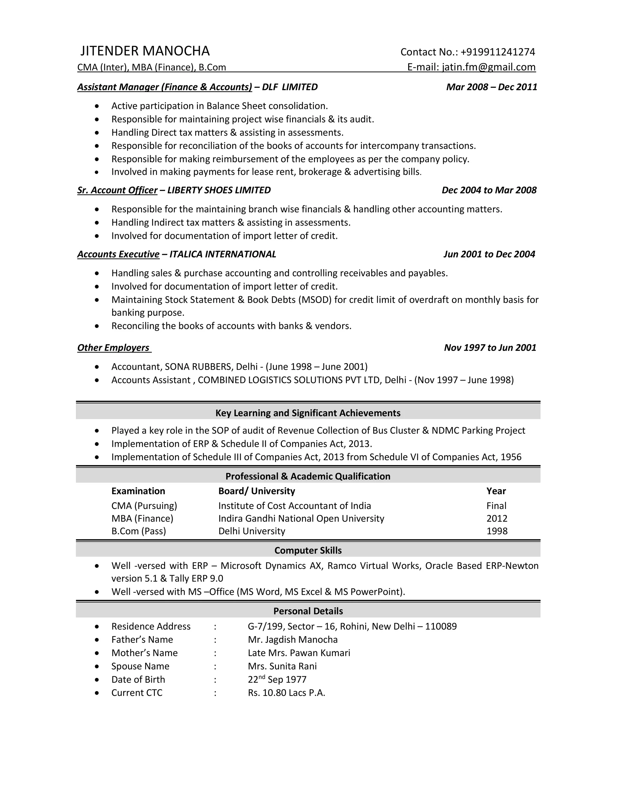 Resume- Jitender | PDF