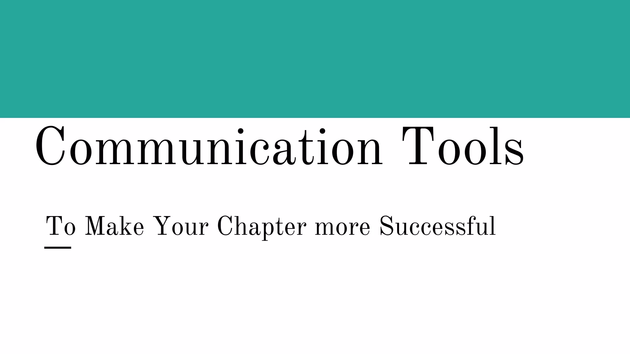 Communication Tools | PPTX