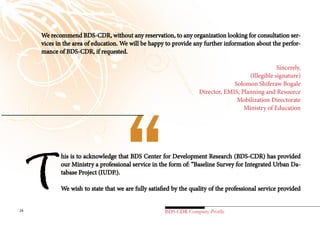 BDS Center for Development Research Company Profile | PPT