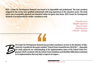 BDS Center for Development Research Company Profile | PPT
