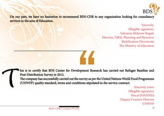 BDS Center for Development Research Company Profile | PPT
