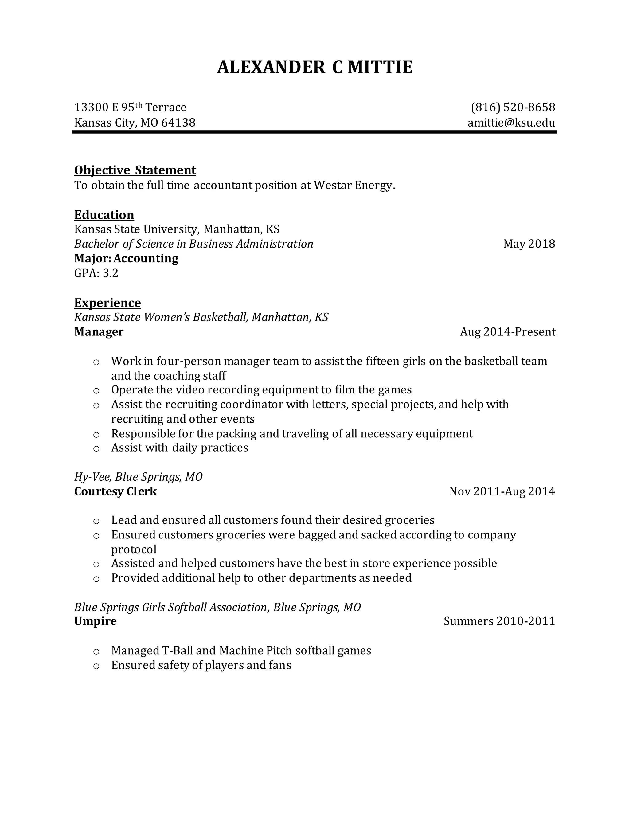 Alex Mittie Resume | PDF