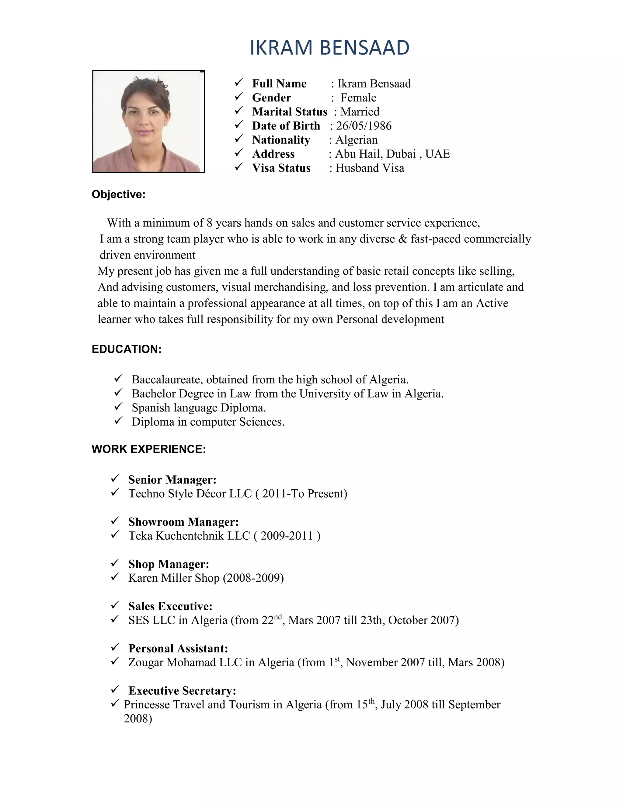 Ikram Bensaad CV | PDF