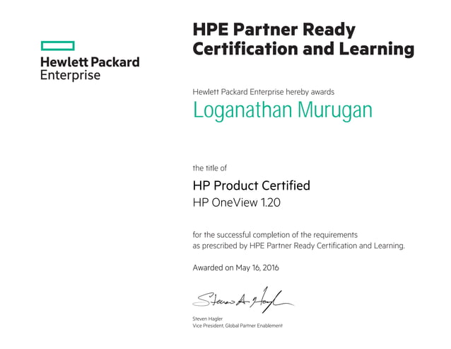 HP Product Certified - HP OneView 1.20