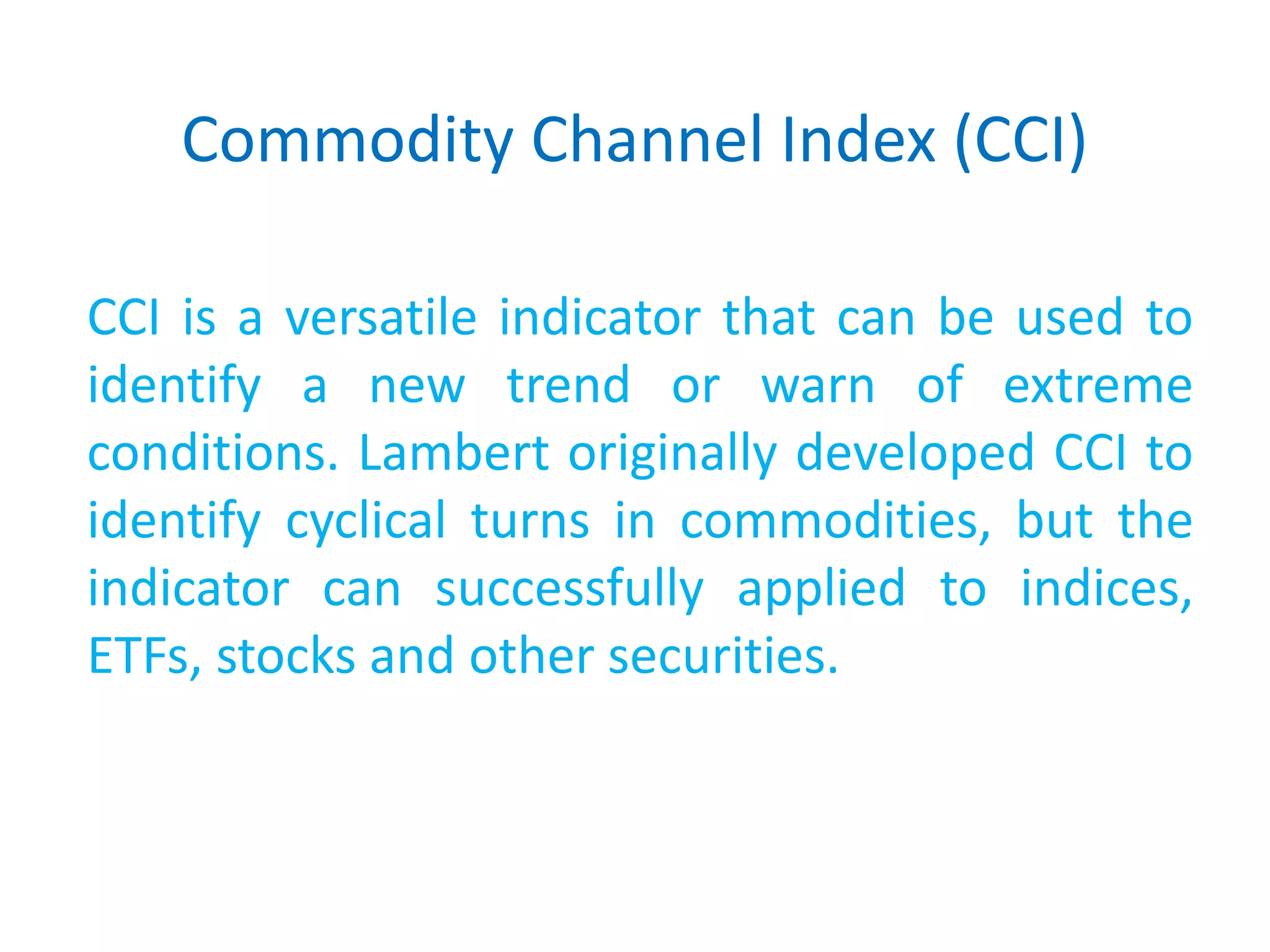 Commodity Channel Index CCI | PPT
