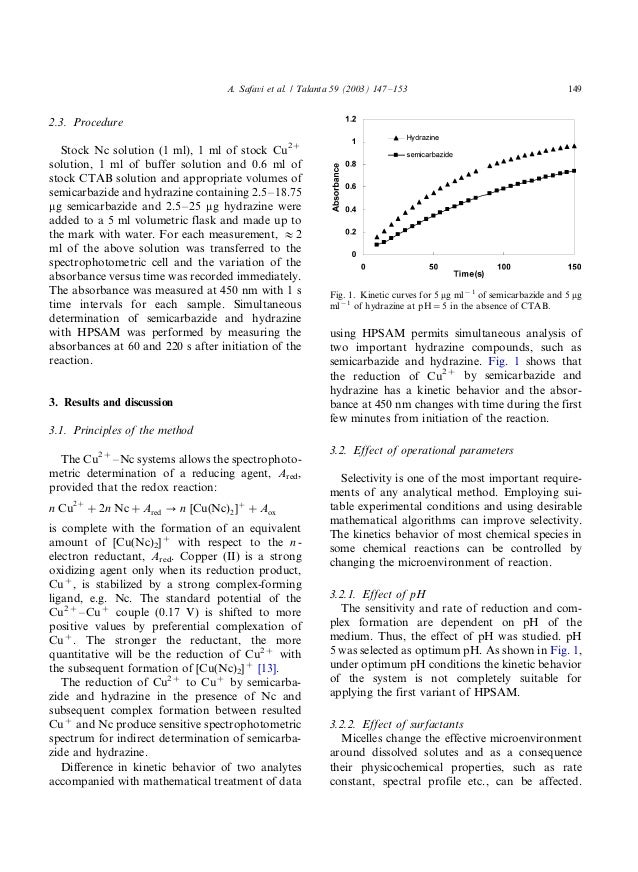 Indirect Simultaneous Kinetic Determination Of Semicarbazide And Hydr…