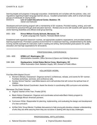 2017 Charita Eley Resume - Corporate Training | DOC
