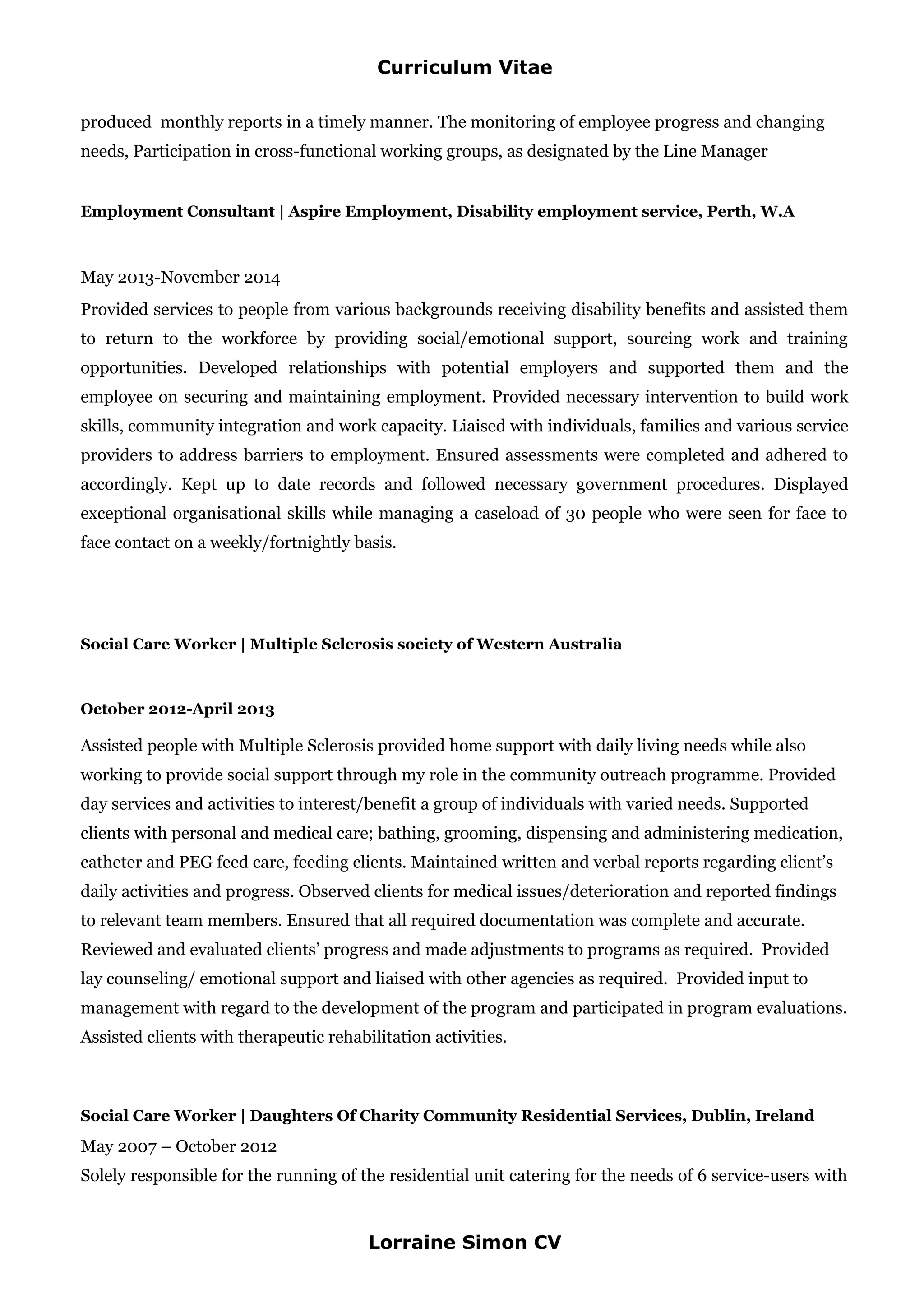 Lorraine_hs_cv | PDF