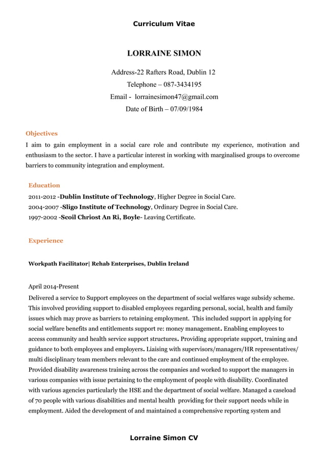 Lorraine_hs_cv | PDF