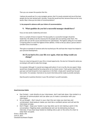 Resumes, Interviews and Workplace Etiquette | DOC