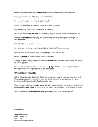 Resumes, Interviews and Workplace Etiquette | PDF