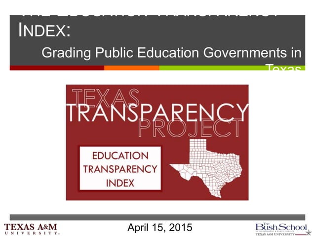 Education Transparency index (ETI) Presentation | PPTX