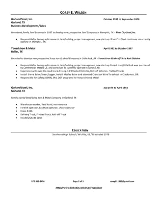 Corey Wilson Resume 2015 Rev A | DOCX